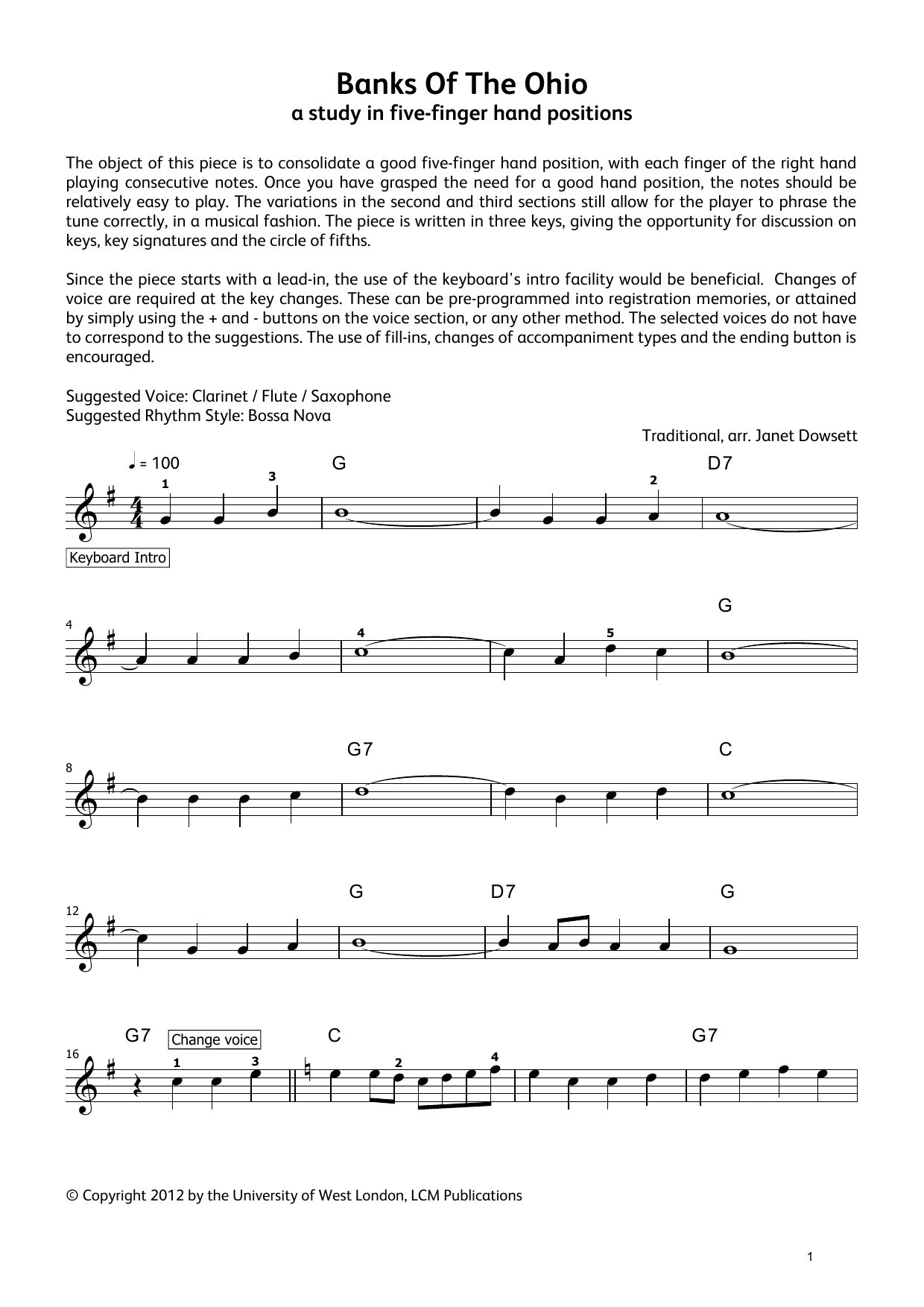 Banks of the Ohio (from LCME Electronic Keyboard Grade 1 List A) by ...