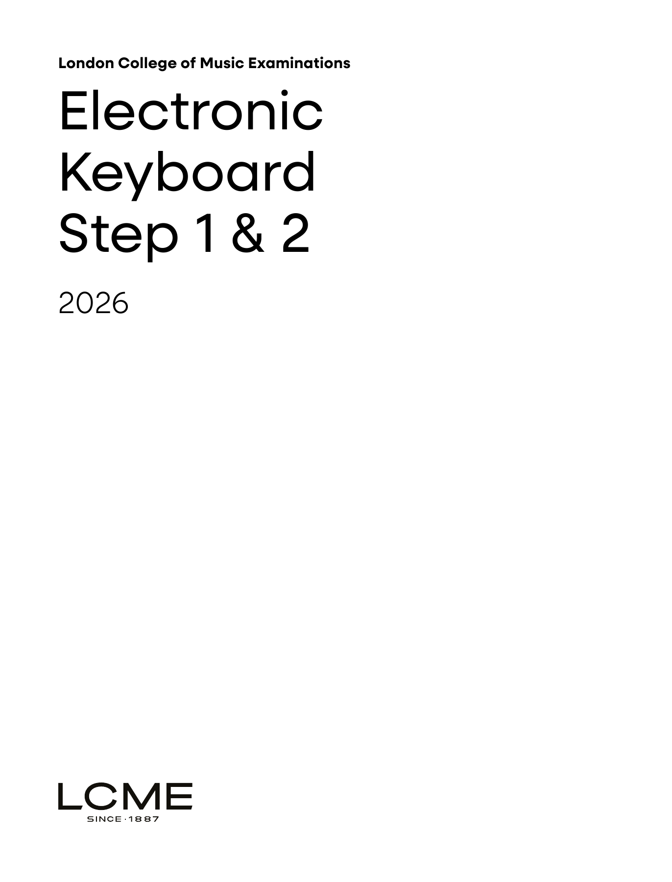 LCME Electronic Keyboard 2026: Steps 1 & 2 by LCME Sheet Music for ...