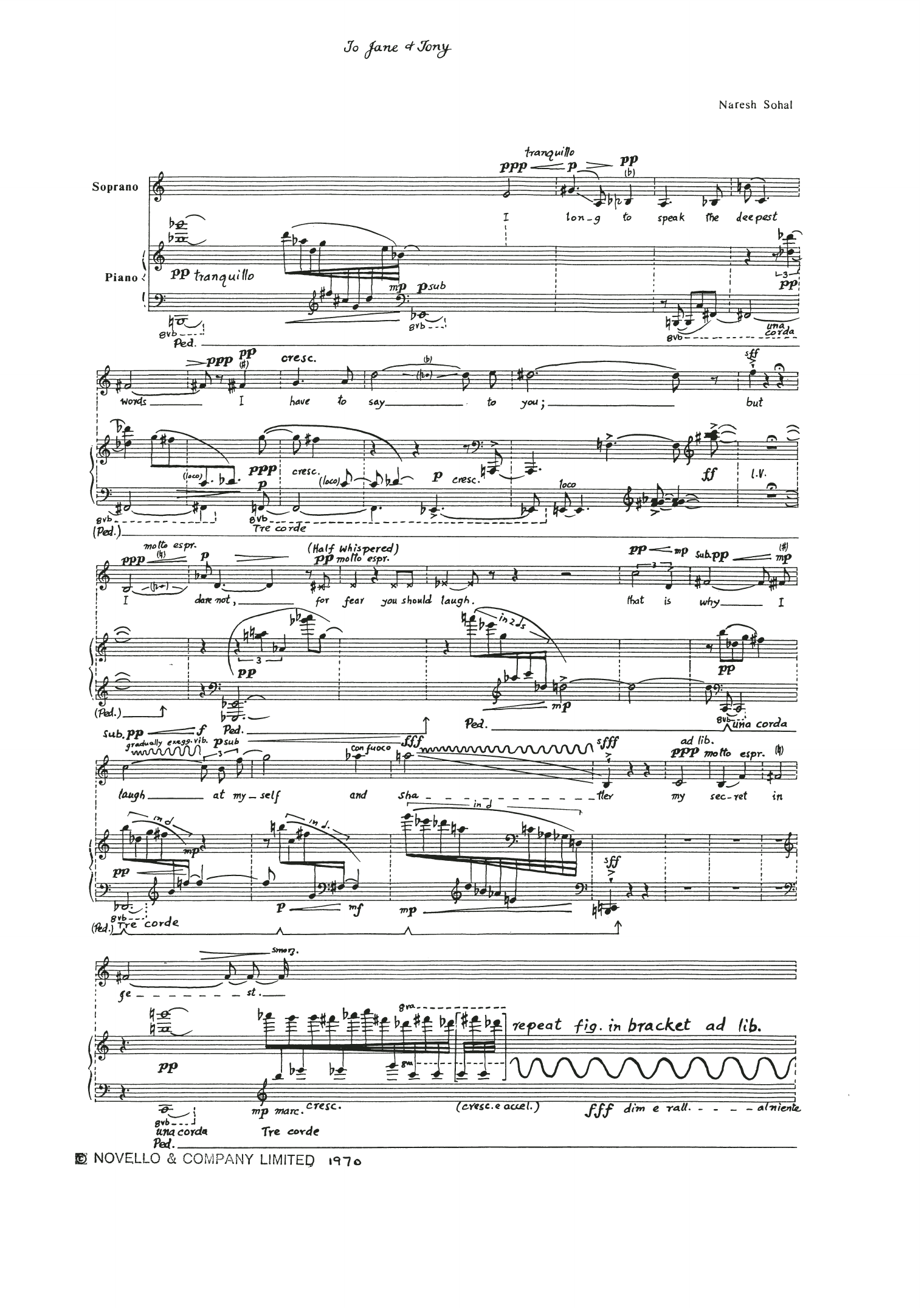 Poems of Tagore I by Naresh Sohal Sheet Music for Piano, Vocal & Guitar ...