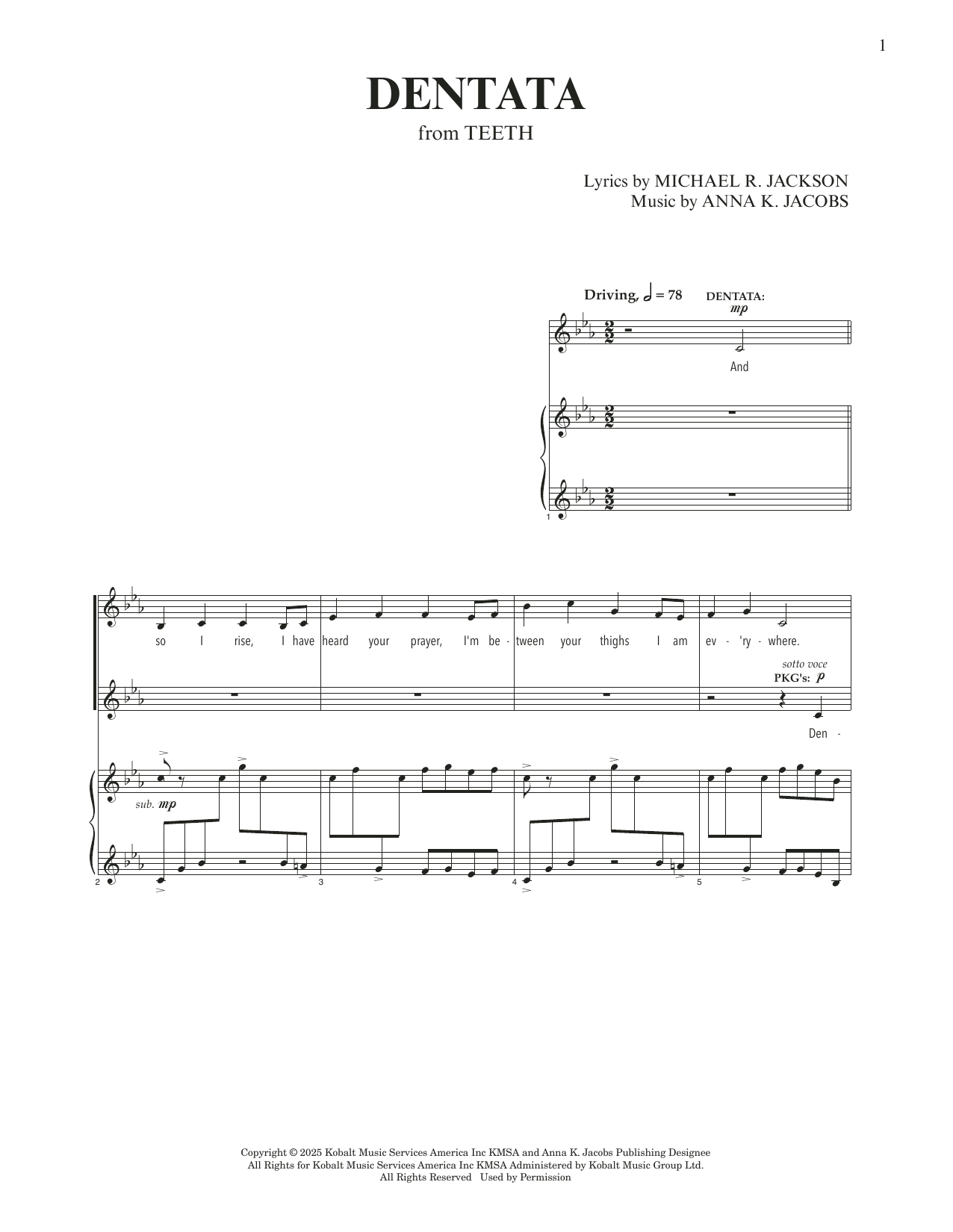 Dentata (from Teeth) por Anna K. Jacobs and Michael R. Jackson ...