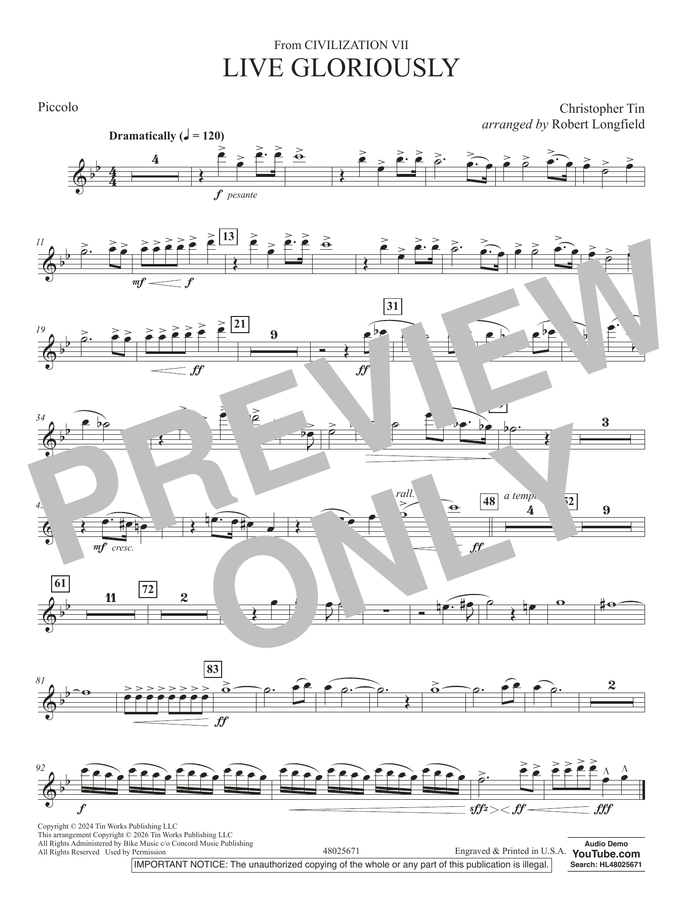 Live Gloriously (from Civilization VII) (arr. Robert Longfield ...