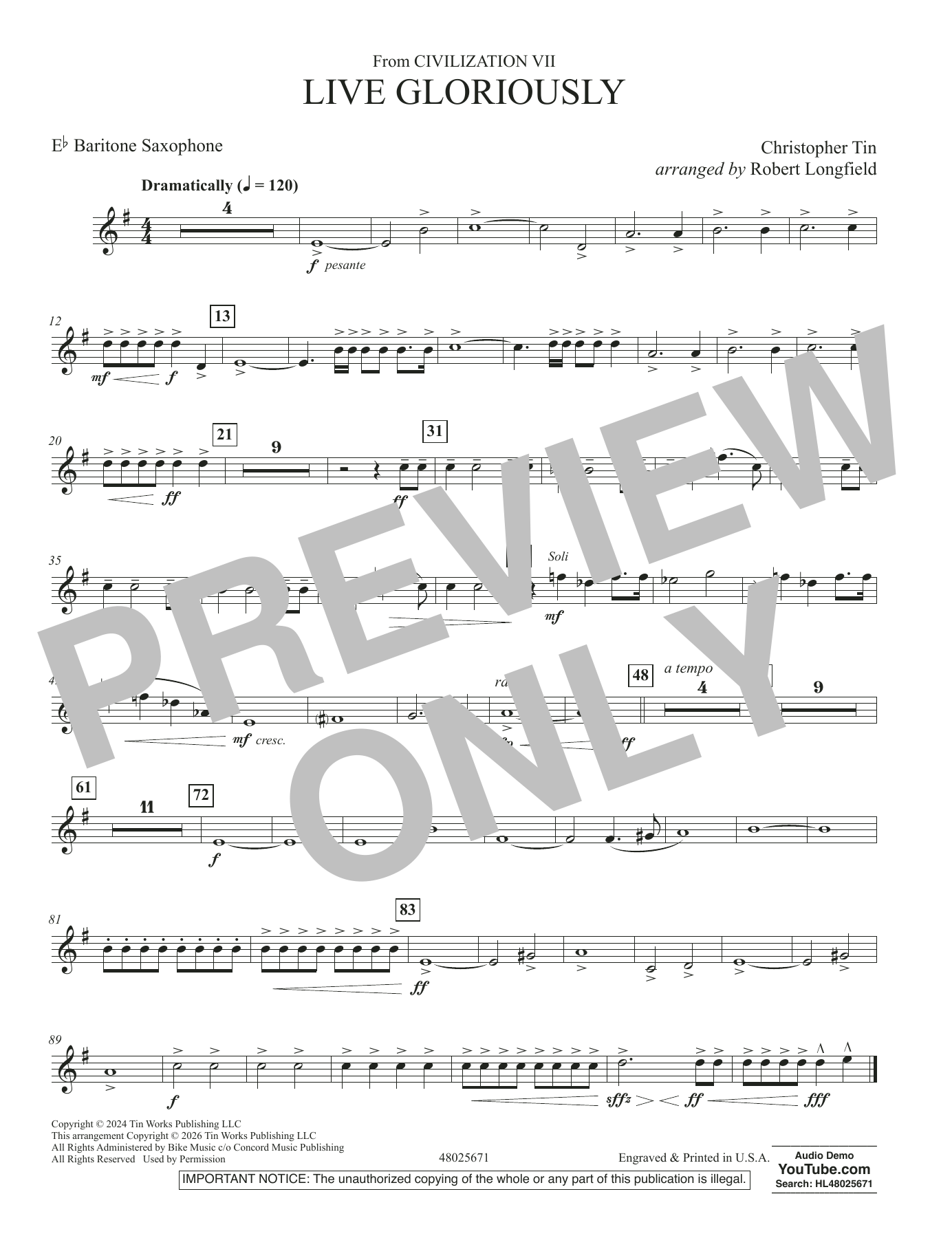 Live Gloriously (from Civilization VII) (arr. Robert Longfield) - Eb ...