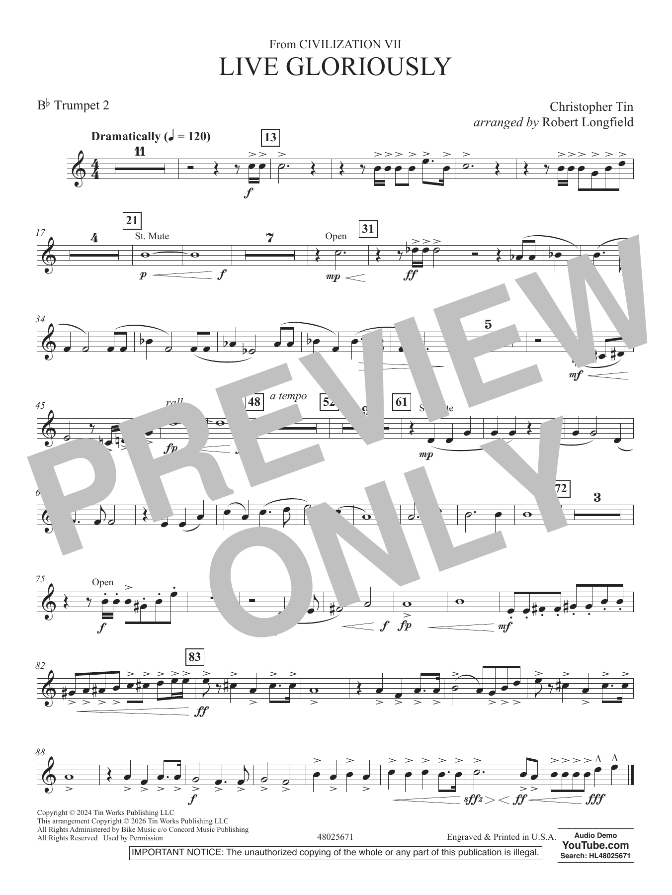 Live Gloriously (from Civilization VII) (arr. Robert Longfield) - Bb ...