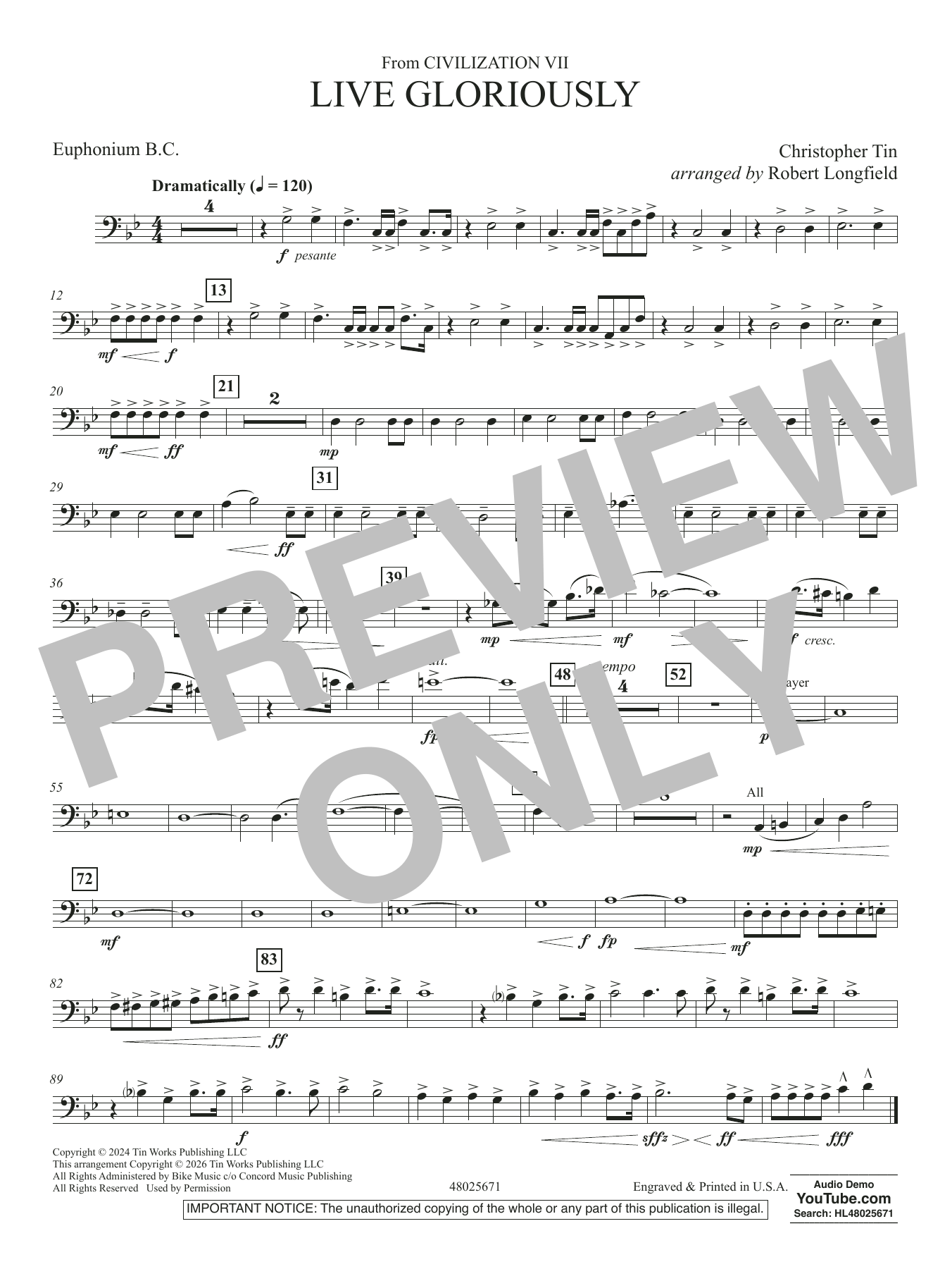 Live Gloriously (from Civilization VII) (arr. Robert Longfield ...