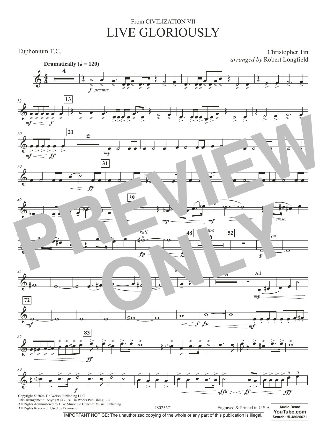 Live Gloriously (from Civilization VII) (arr. Robert Longfield ...