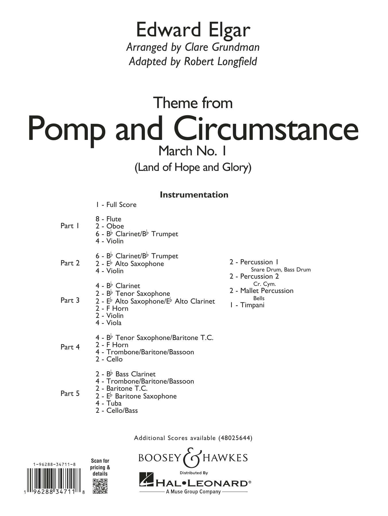 Theme From Pomp And Circumstance March No.1 (arr. Longfield) by Edward ...