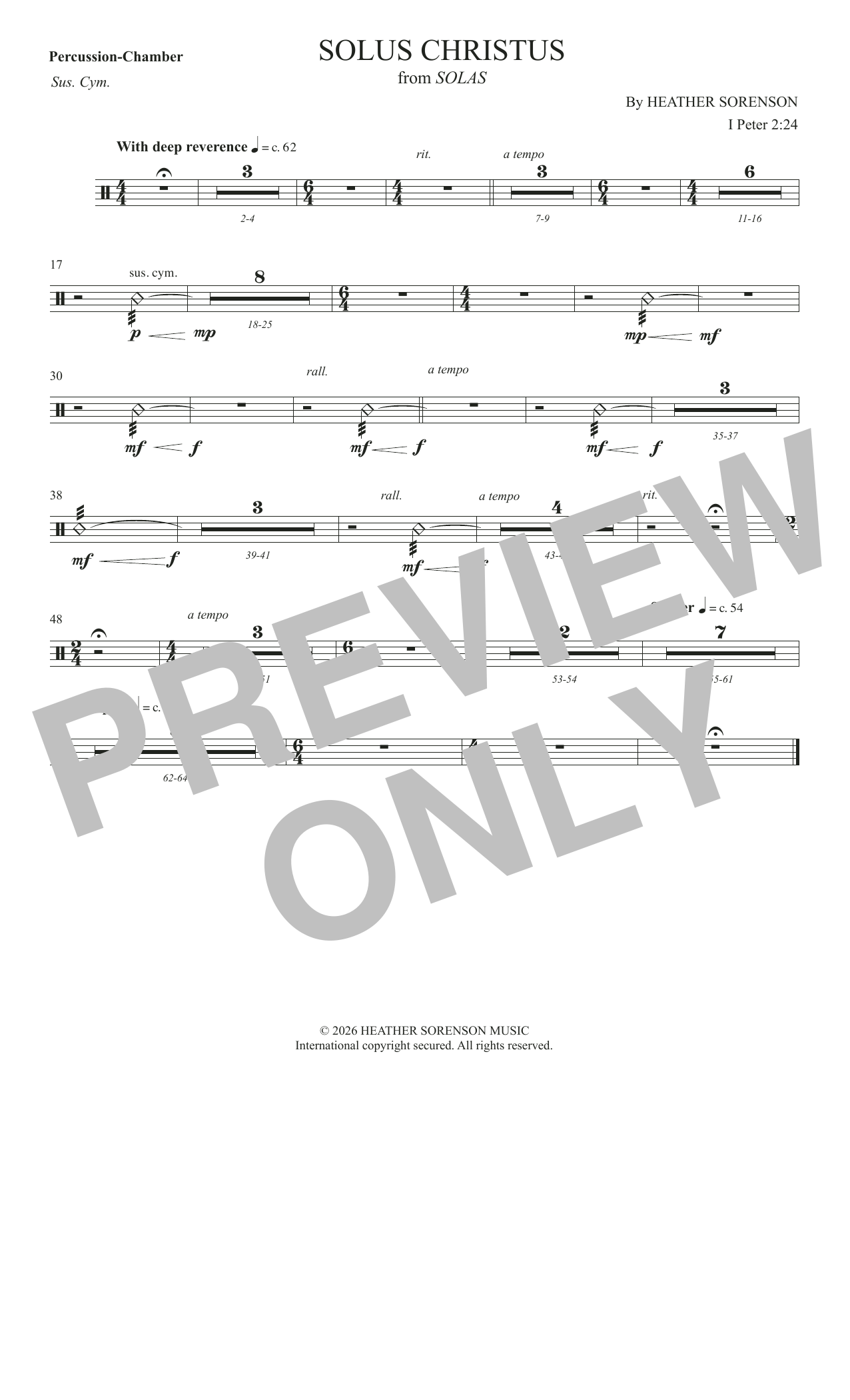 Solus Christus (from Solas) - Percussion by Heather Sorenson Sheet ...
