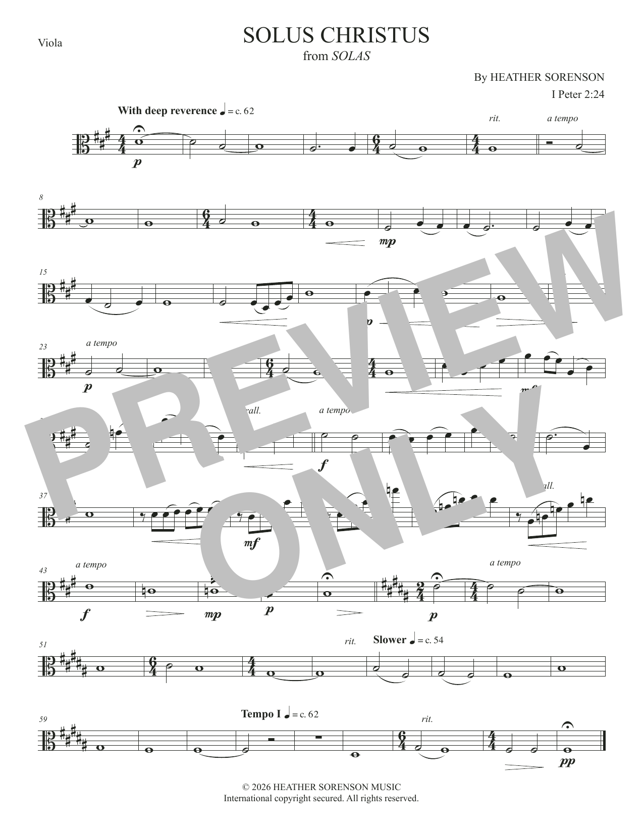 Solus Christus (from Solas) - Viola by Heather Sorenson Sheet Music for ...