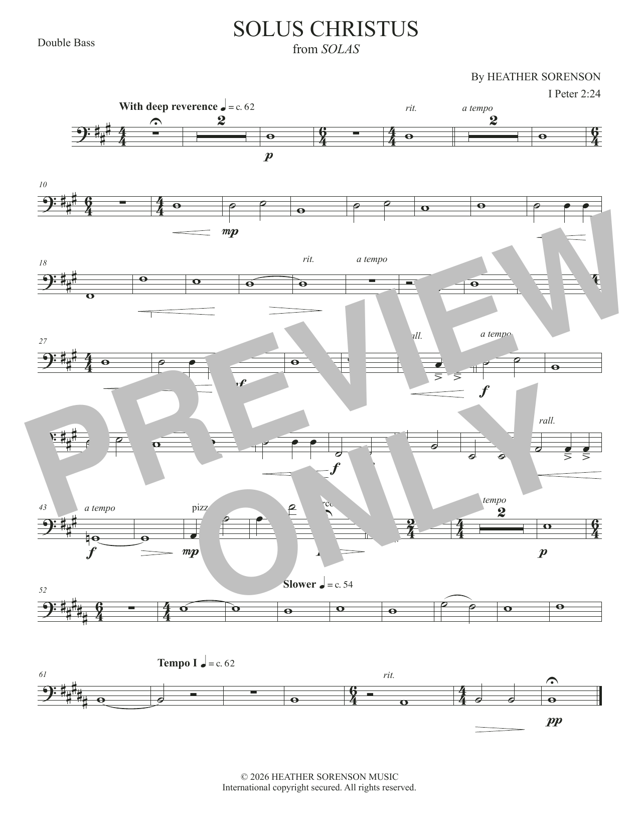 Solus Christus (from Solas) - Double Bass by Heather Sorenson Sheet ...