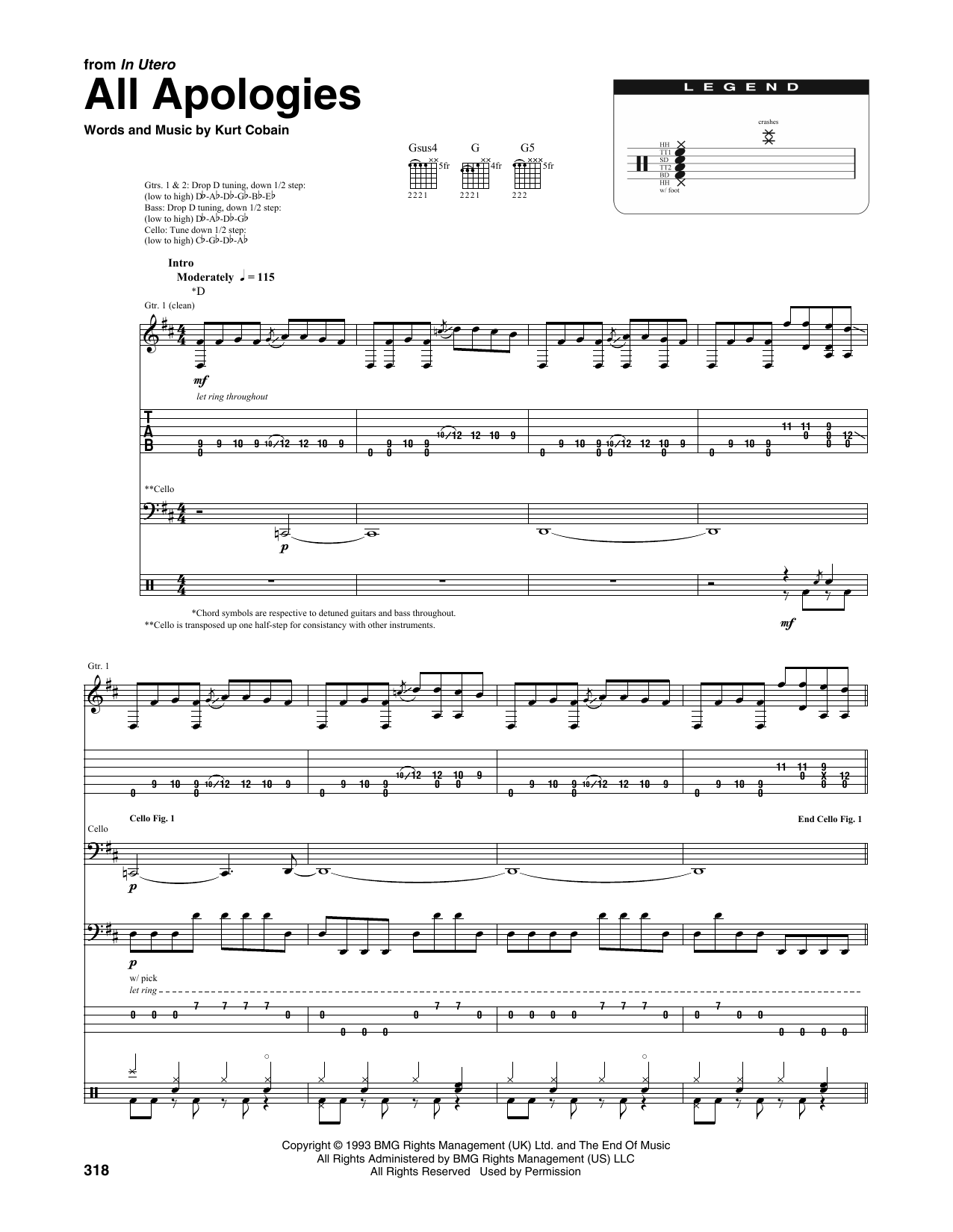 All Apologies (from MTV Unplugged in New York) por Nirvana Partituras ...