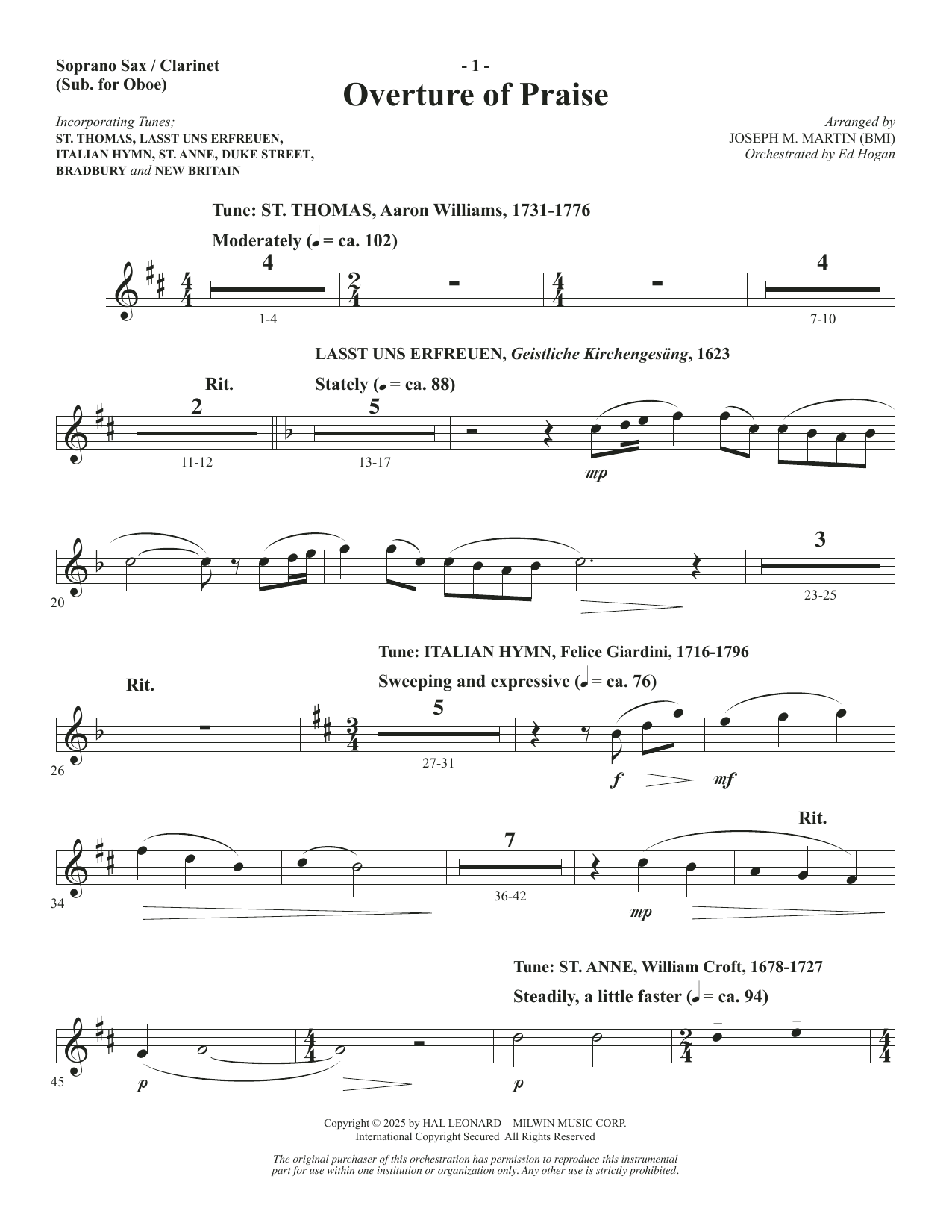 Our Songs Shall Rise (arr. Joseph M. Martin) - Soprano Sax (sub. Oboe ...