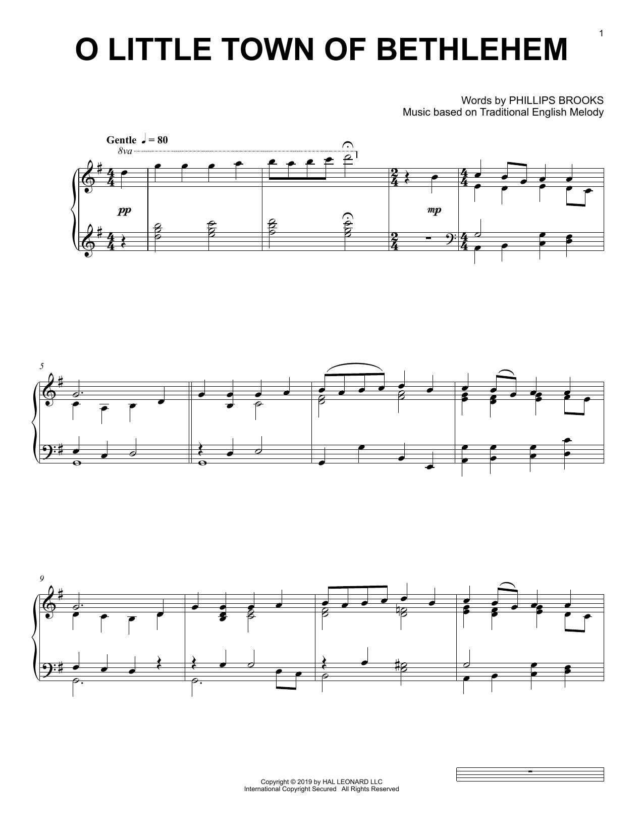O Little Town Of Bethlehem por Traditional English Melody Partituras ...