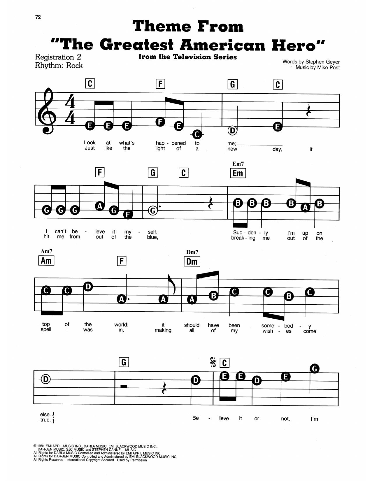 Believe It Or Not (Theme from The Greatest American Hero) by Joey ...