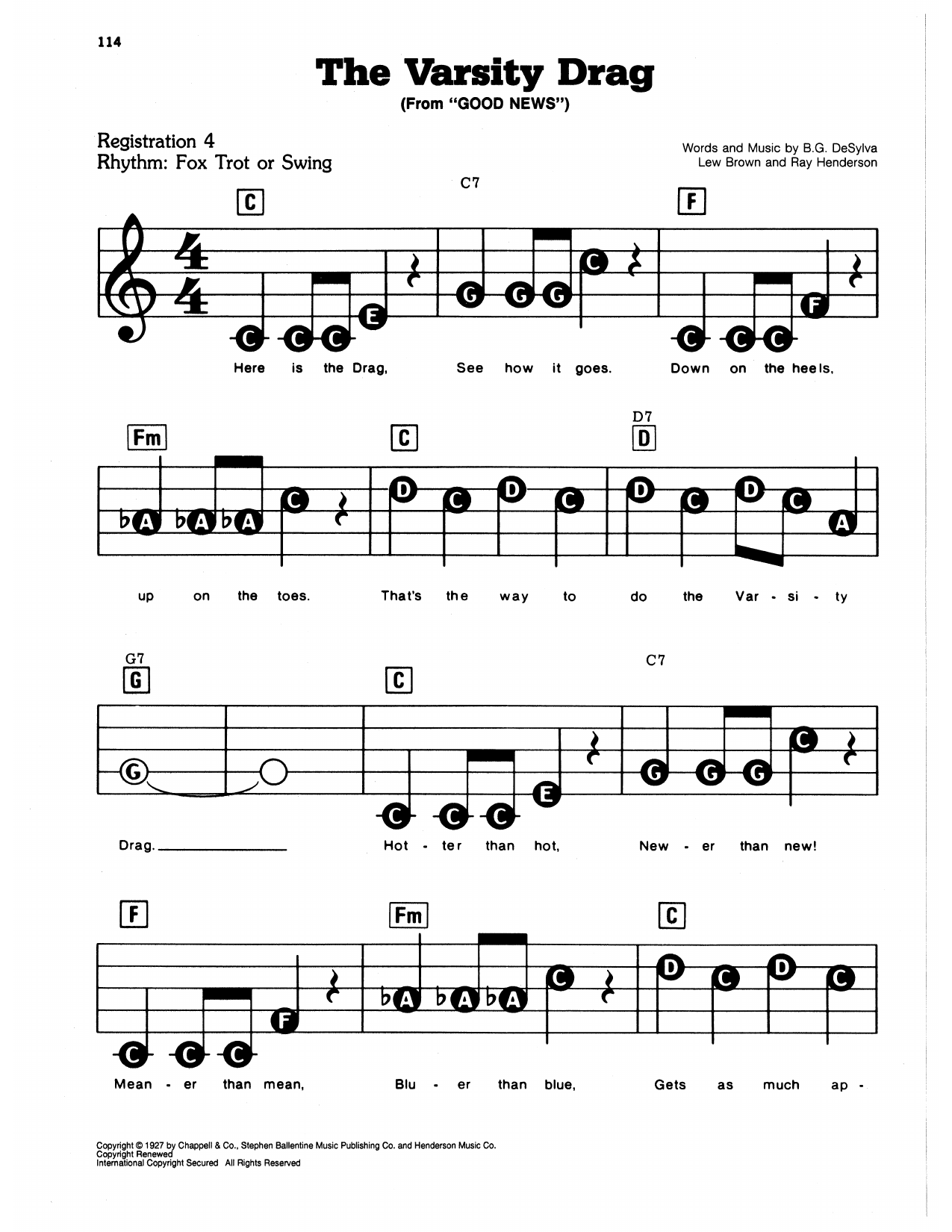 The Varsity Drag (from Good News) by B.G. DeSylva Sheet Music for E-Z ...