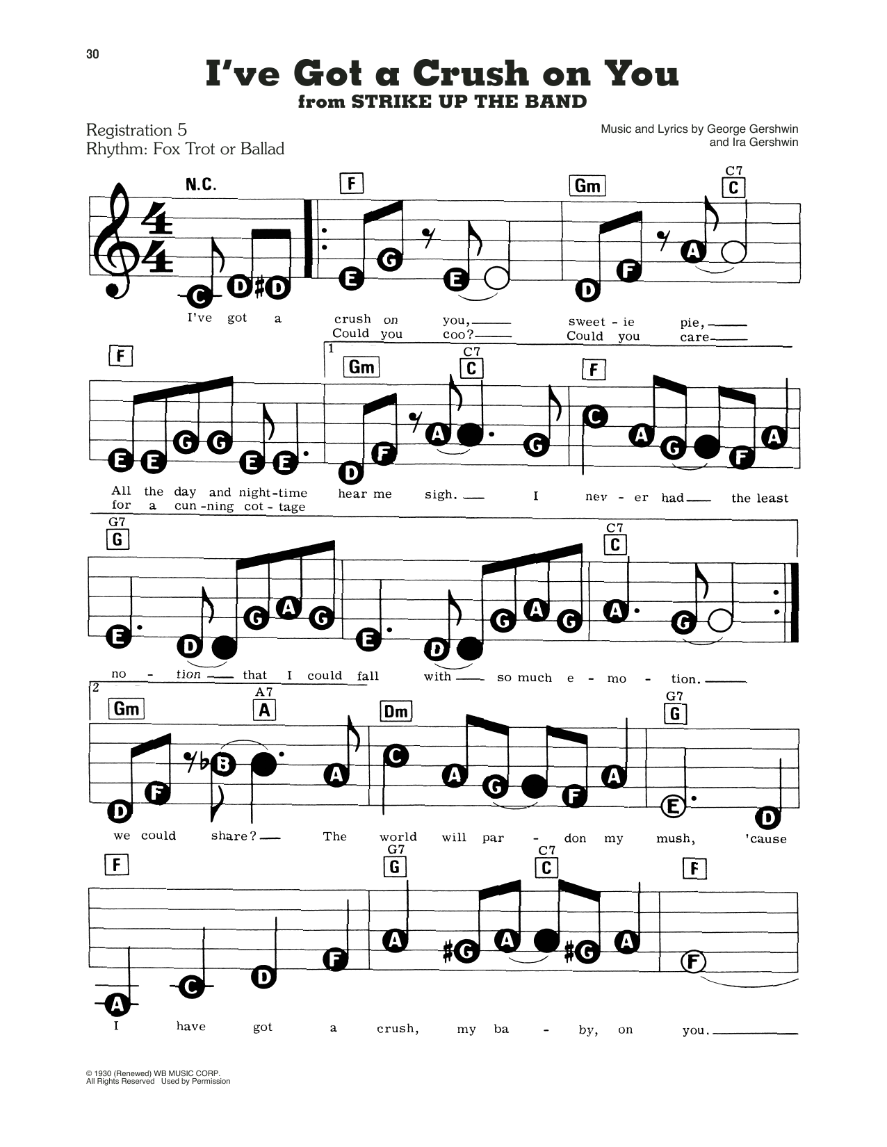 I ve Got A Crush On You Sheet Music George Gershwin E Z Play Today I ve Got A Crush On You Sheet Music George Gershwin E Z Play Today