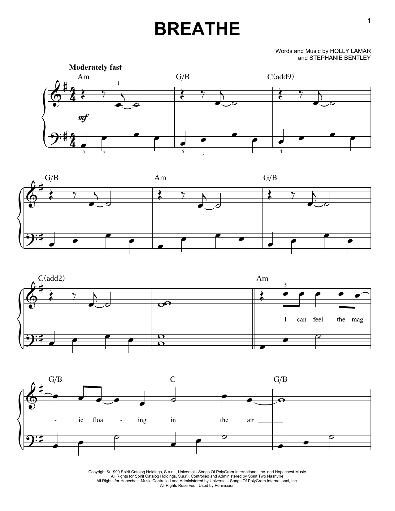 Breathe Piano Sheet Music Breathe Piano Sheet Music