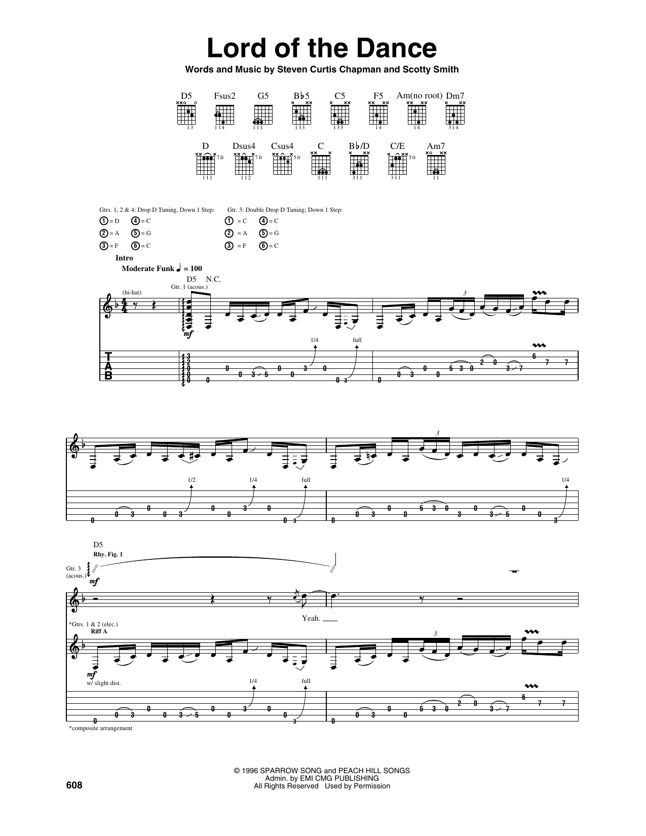 Lord Of The Dance by Steven Curtis Chapman Sheet Music for Guitar Tab ...