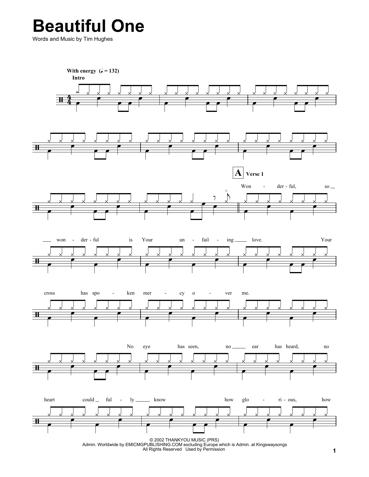 Beautiful One Sheet Music Jeremy Camp Drums Transcription Beautiful One Sheet Music Jeremy Camp Drums Transcription