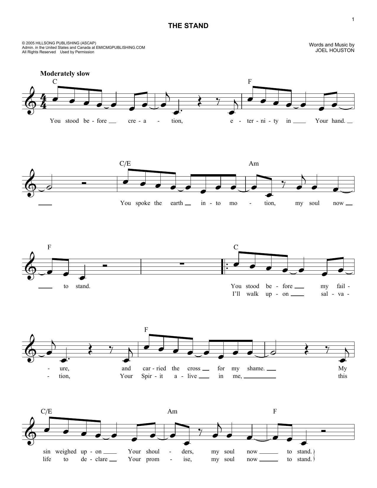 The Stand Sheet Music Hillsong United Lead Sheet Fake Book The Stand Sheet Music Hillsong United Lead Sheet Fake Book