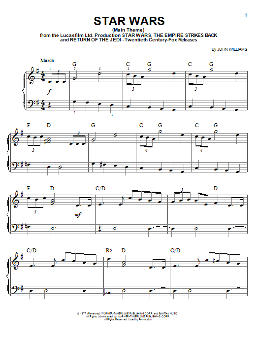 Star Wars Main Theme By John Williams Sheet Music For Easy Piano At Star Wars Main Theme By John Williams Sheet Music For Easy Piano At