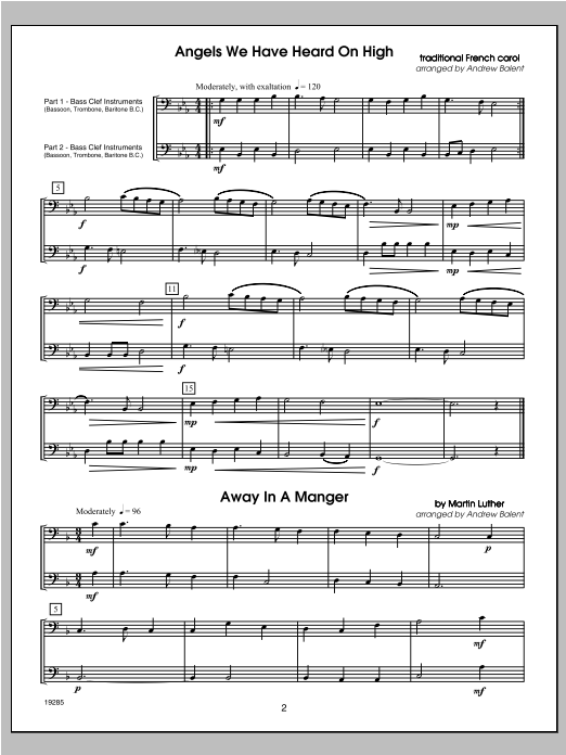 Christmas FlexDuets - Bass Clef Instruments Sheet Music | Balent ...