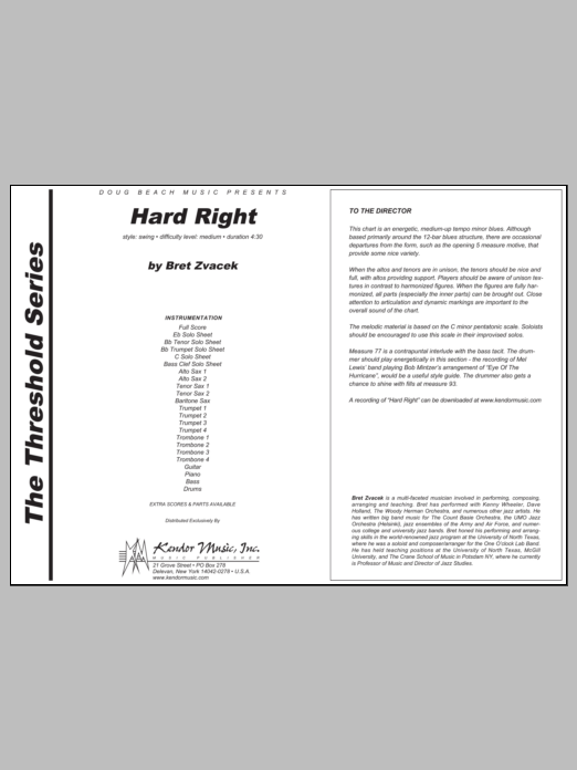 Hard Right - Full Score Sheet Music | Zvacek | Jazz Ensemble
