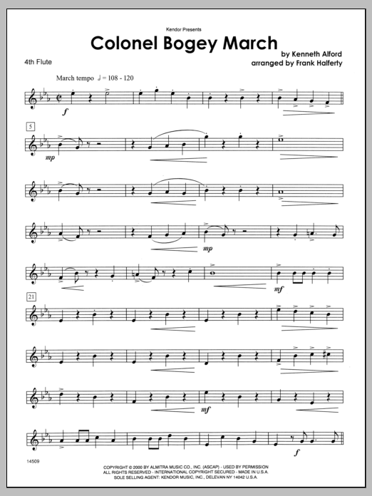 Colonel Bogey March - Flute 4 | Sheet Music Direct