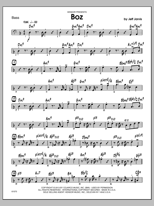 Boz - Bass Sheet Music | Jarvis | Jazz Ensemble