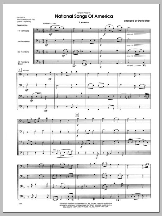 National Songs Of America - Full Score | Sheet Music Direct