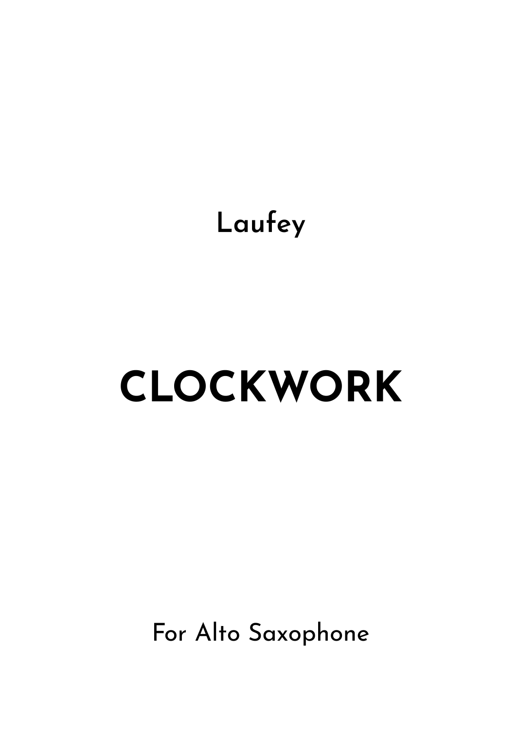 Clockwork (arr. Jireh J.) by Laufey Jonsdottir Sheet Music for Alto Sax Solo at Sheet Music Direct