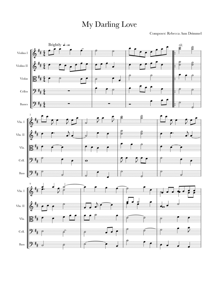 My Darling Love (String Orchestra) by Rebecca Drimmel Sheet Music for ...
