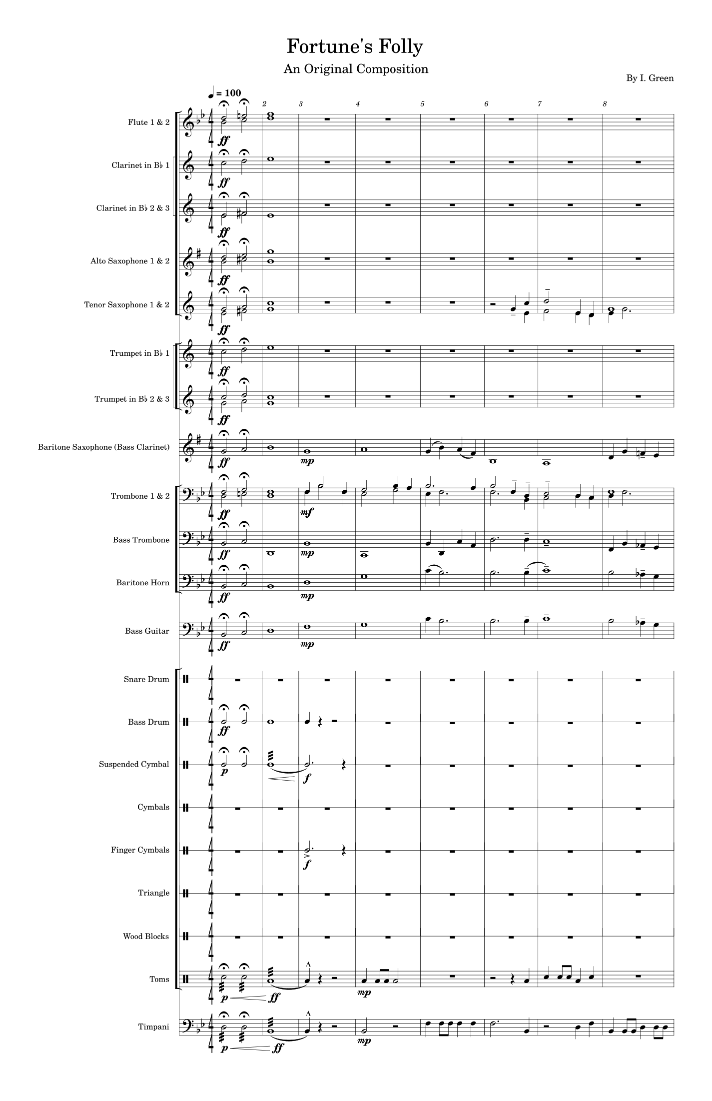 Fortune's Folly by Ivan Green Sheet Music for Concert Band at Sheet ...