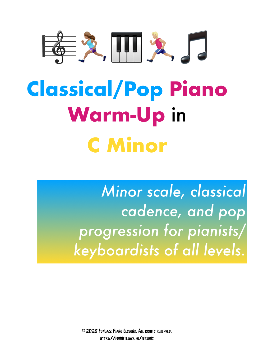 Classical/Pop Piano Warm-Up in C Minor by FunJazz Piano Lessons Sheet ...