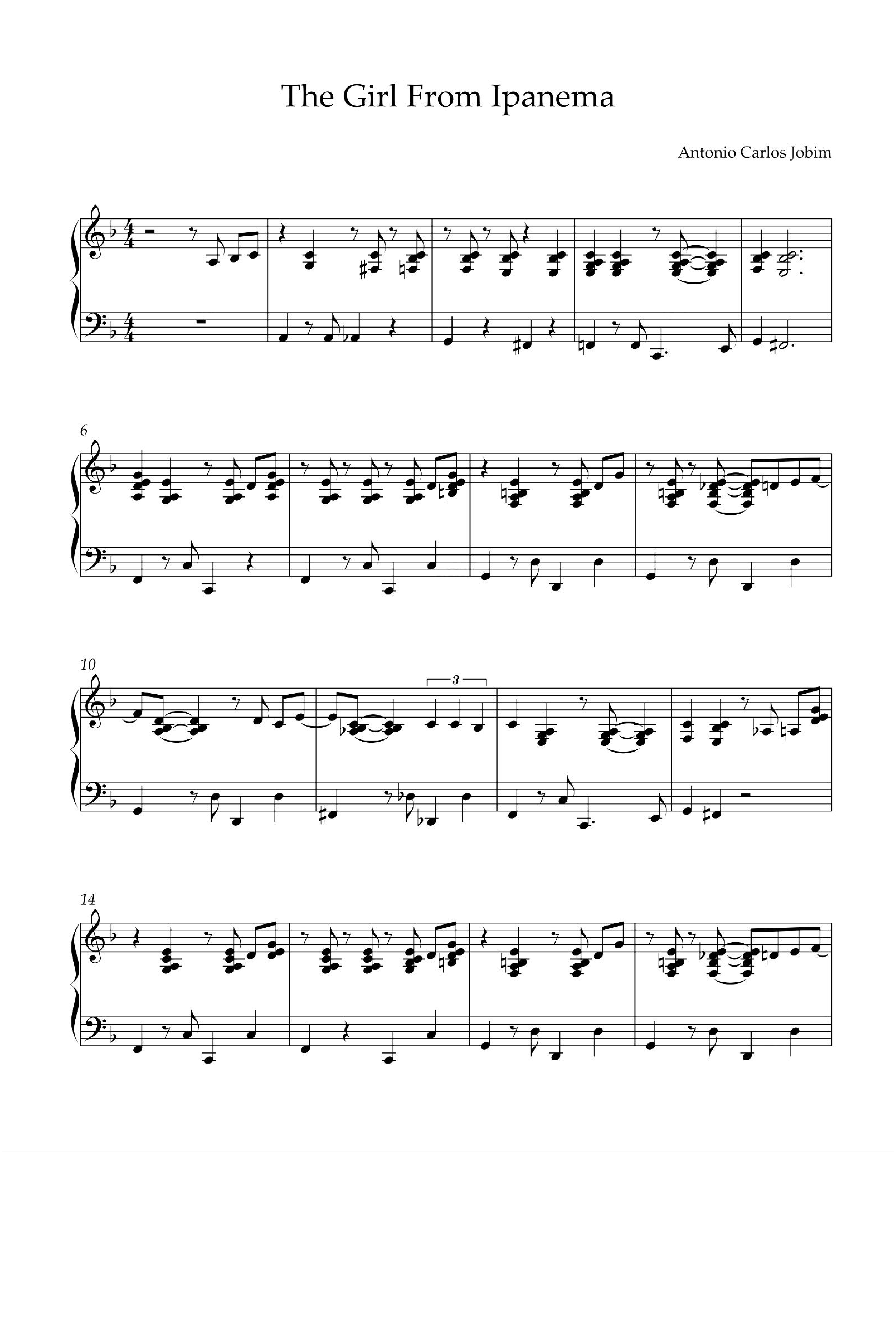 The Girl From Ipanema (Garôta De Ipanema) (arr. Stan Getz & Astrud ...