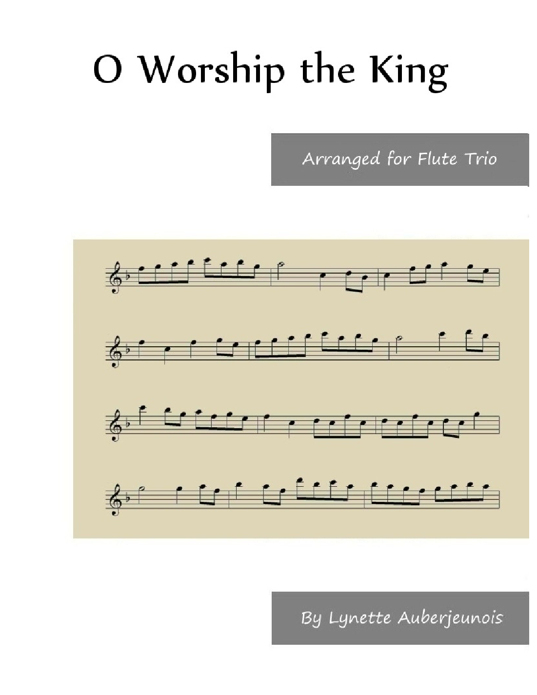 O Worship the King - Flute Trio (arr. Flute Files Publishing) Sheet ...