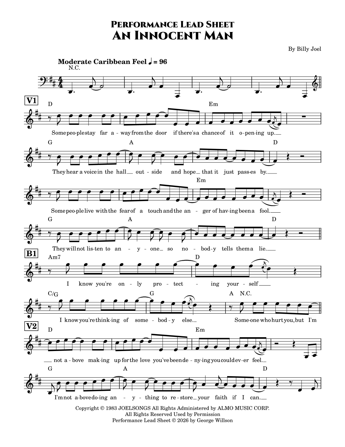 An Innocent Man (arr. George Willson) by Billy Joel Sheet Music for ...