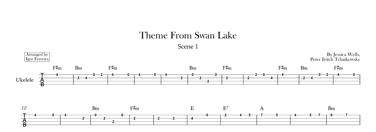 Theme From Swan Lake (arr. Igor Ferreira) by Peter Ilyich Tchaikovsky ...