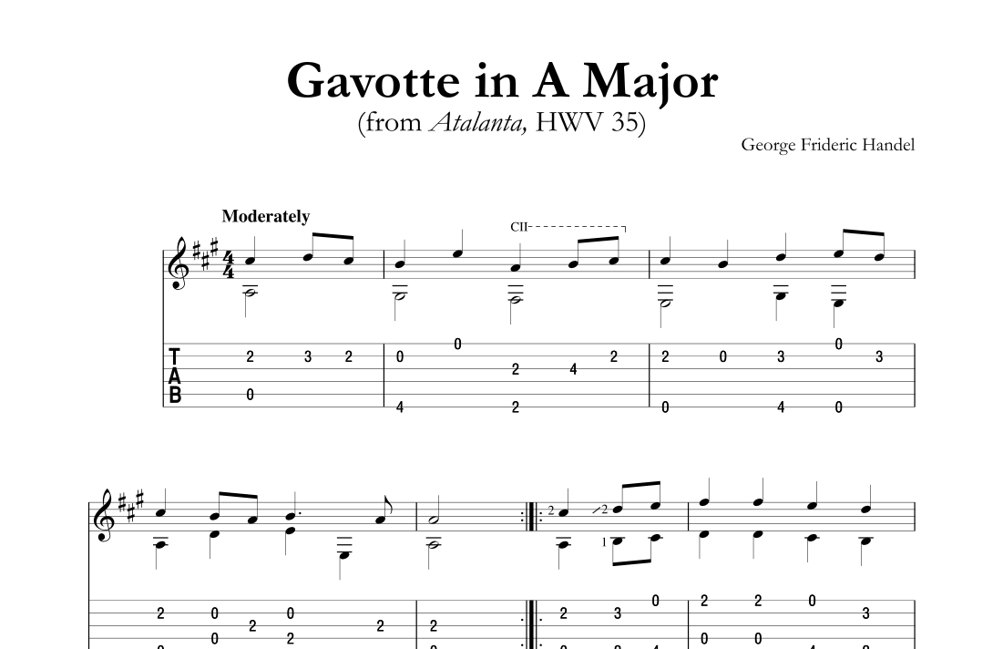 Gavotte in A Major (from Atalanta, HWV 35) (arr. Mark Phillips) von ...