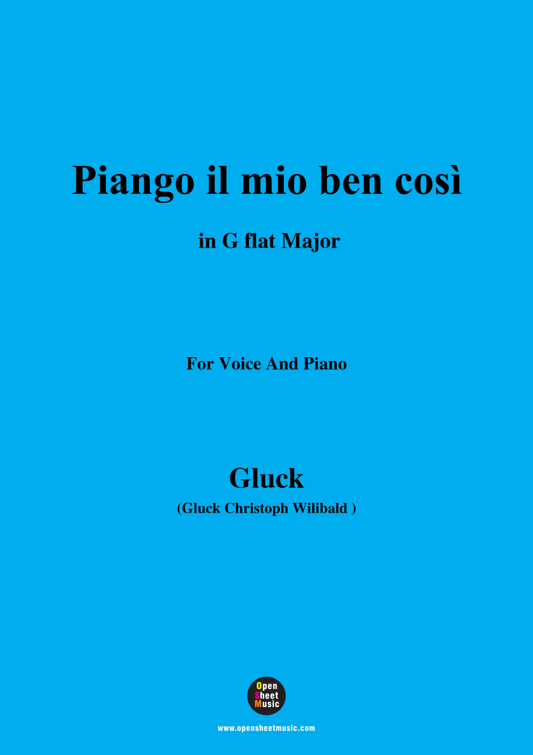 C. W. Gluck-Piango il mio ben così,in G flat Major (arr. OSM Press) by ...