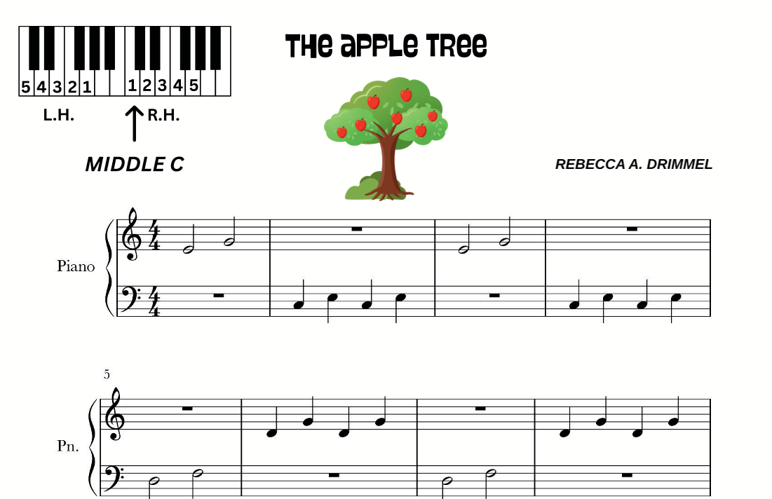 The apple tree by Rebecca A. Drimmel Sheet Music for Easy Piano at ...