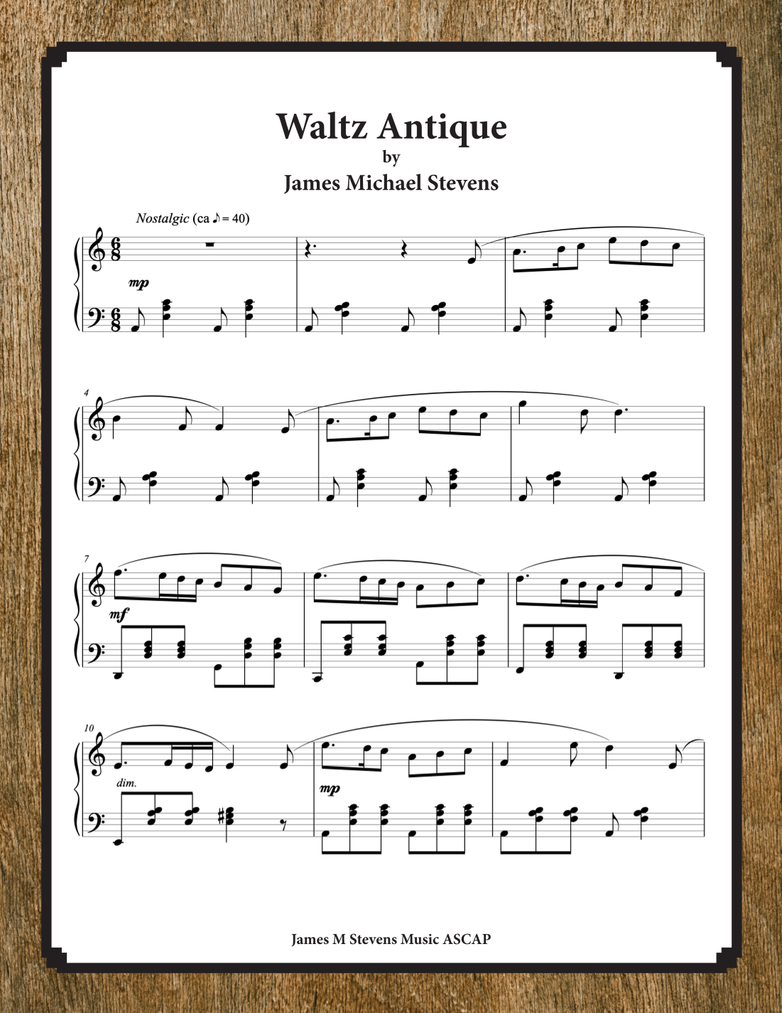 Waltz Antique von James Michael Stevens Noten zum Klavier solo bei ...
