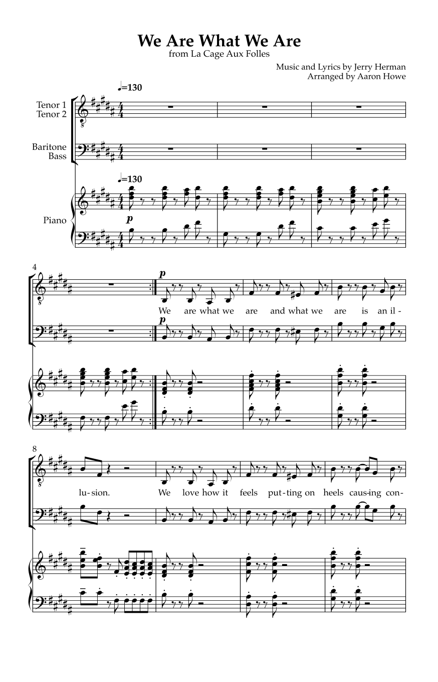 We Are What We Are (arr. Aaron Howe) Sheet Music | Jerry Herman | TTBB ...