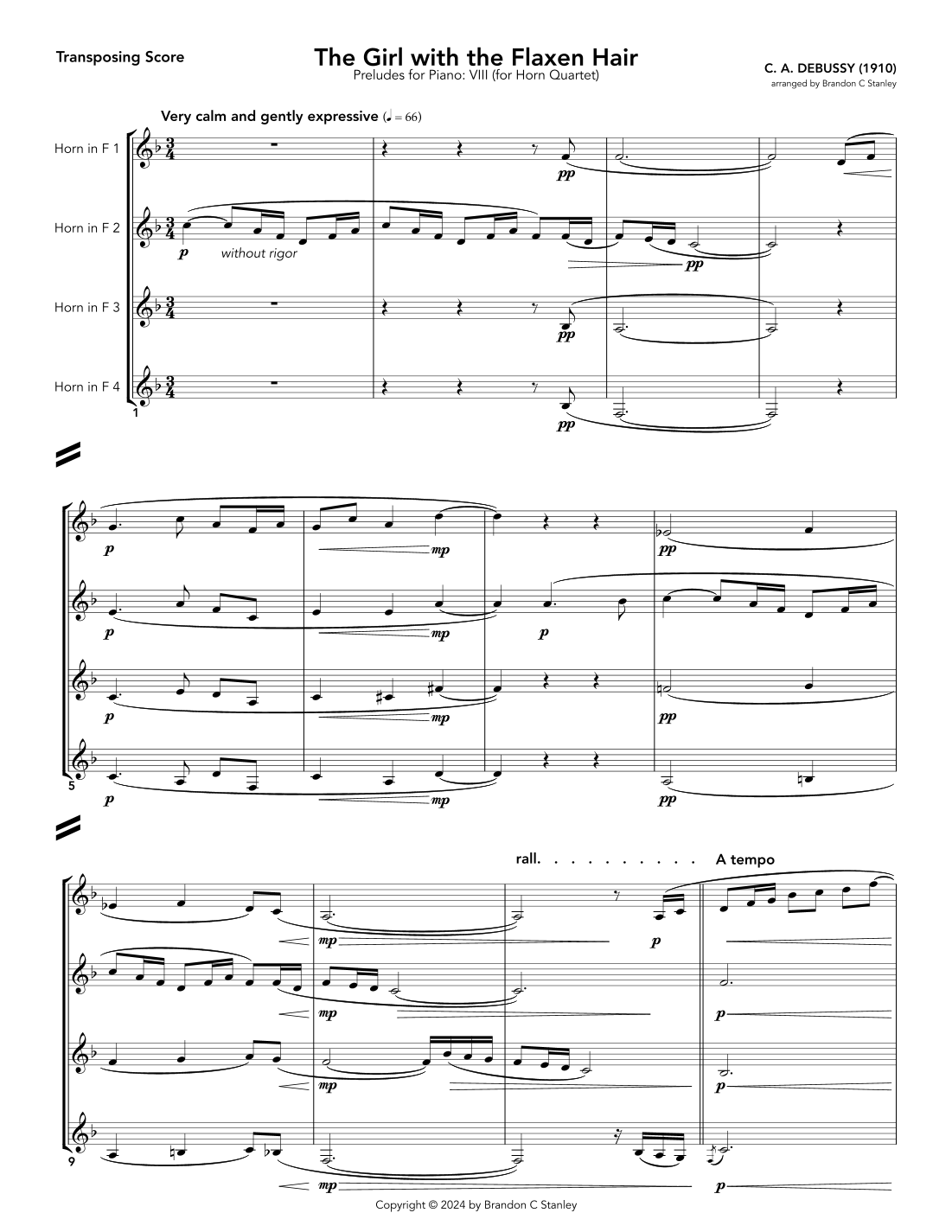 La Fille aux Cheveux de Lin (The Girl with the Flaxen Hair) (arr ...