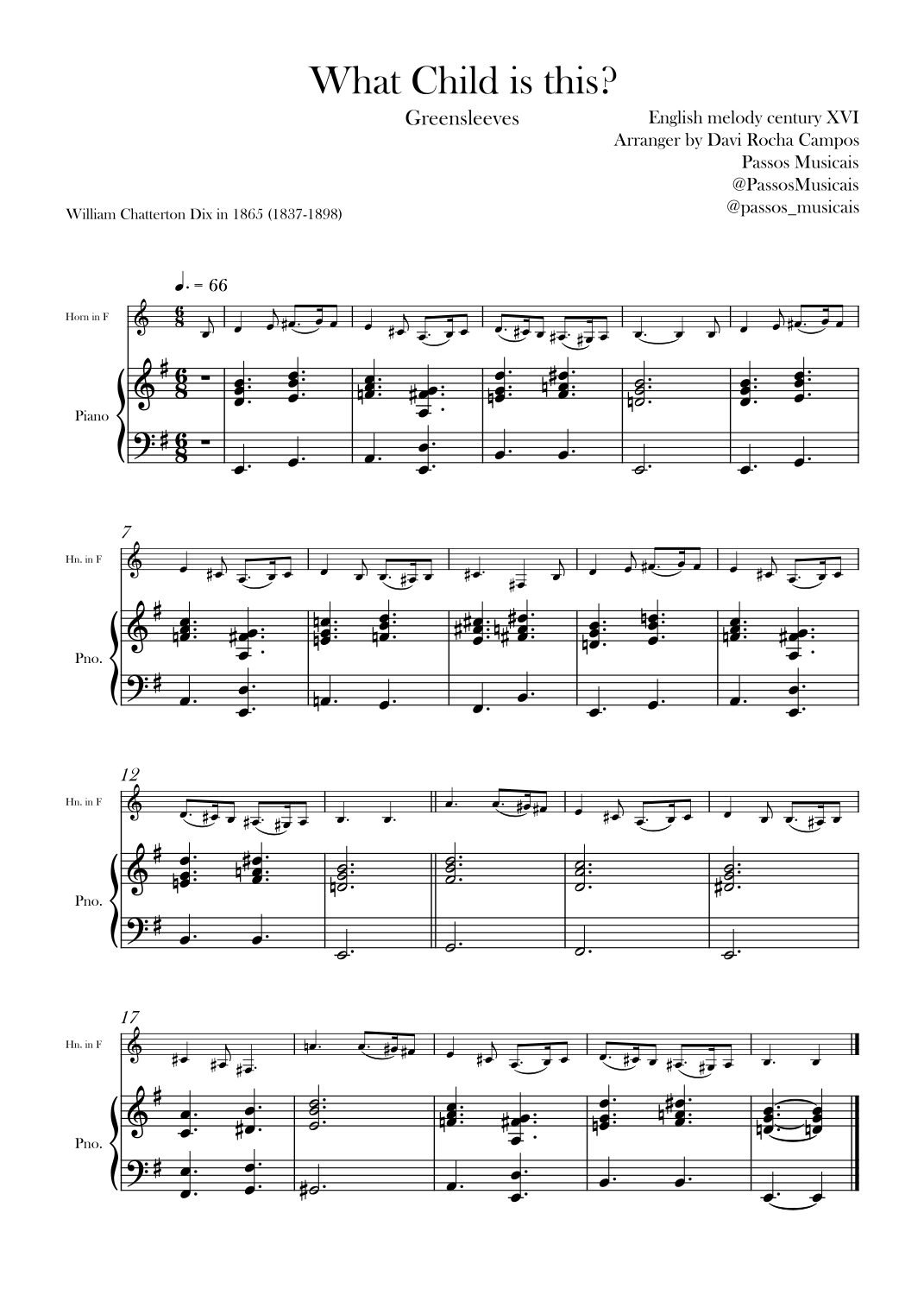 What Child is this? (Greensleeves) (arr. Davi Rocha Campos) by Davi ...