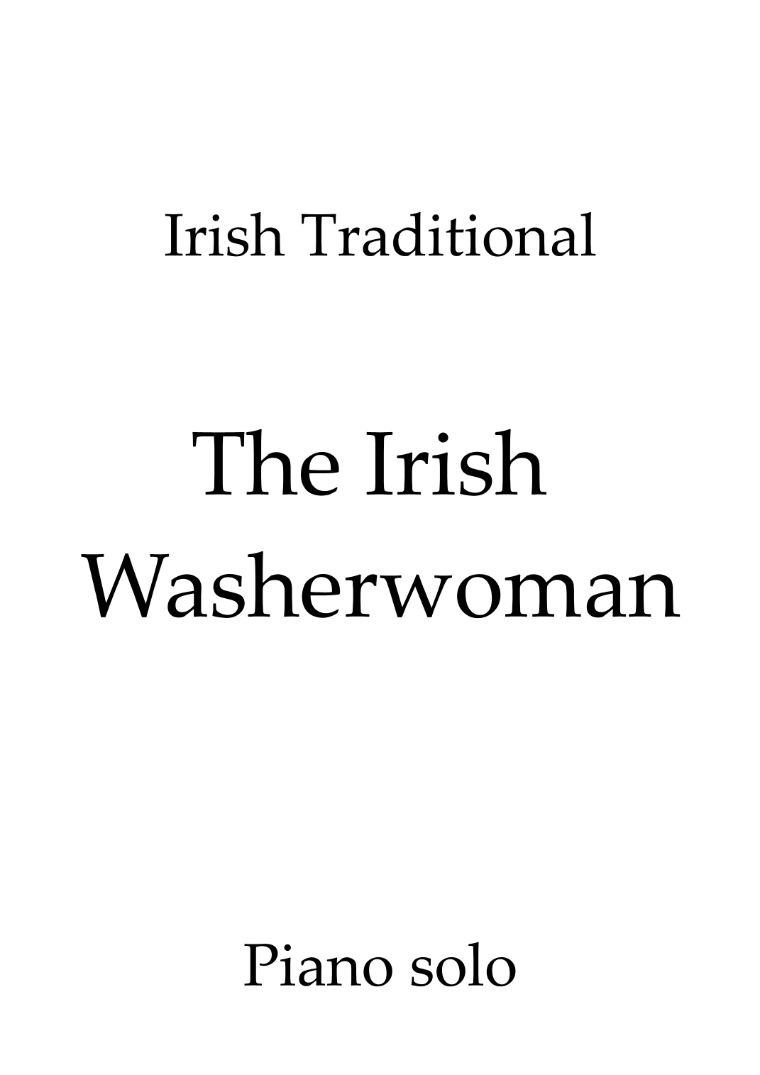 The Irish Washerwoman (arr. Ene Nixon by Irish Traditional Sheet Music ...