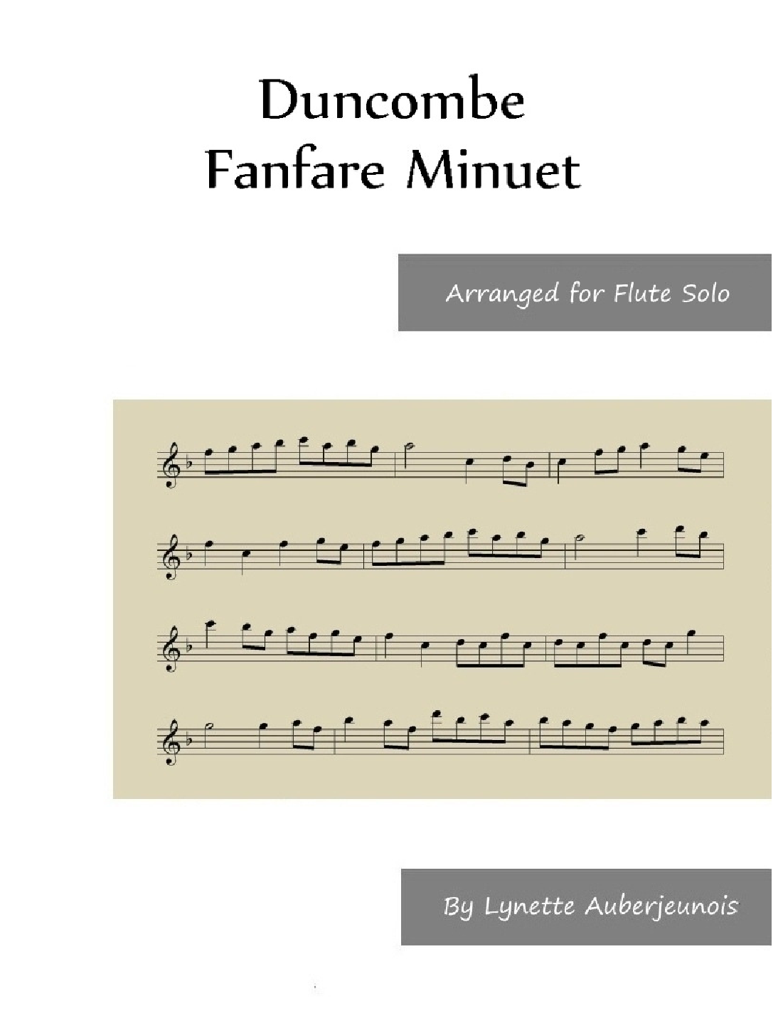 Fanfare Minuet - Flute Solo (arr. Lynette Auberjeunois) by William ...