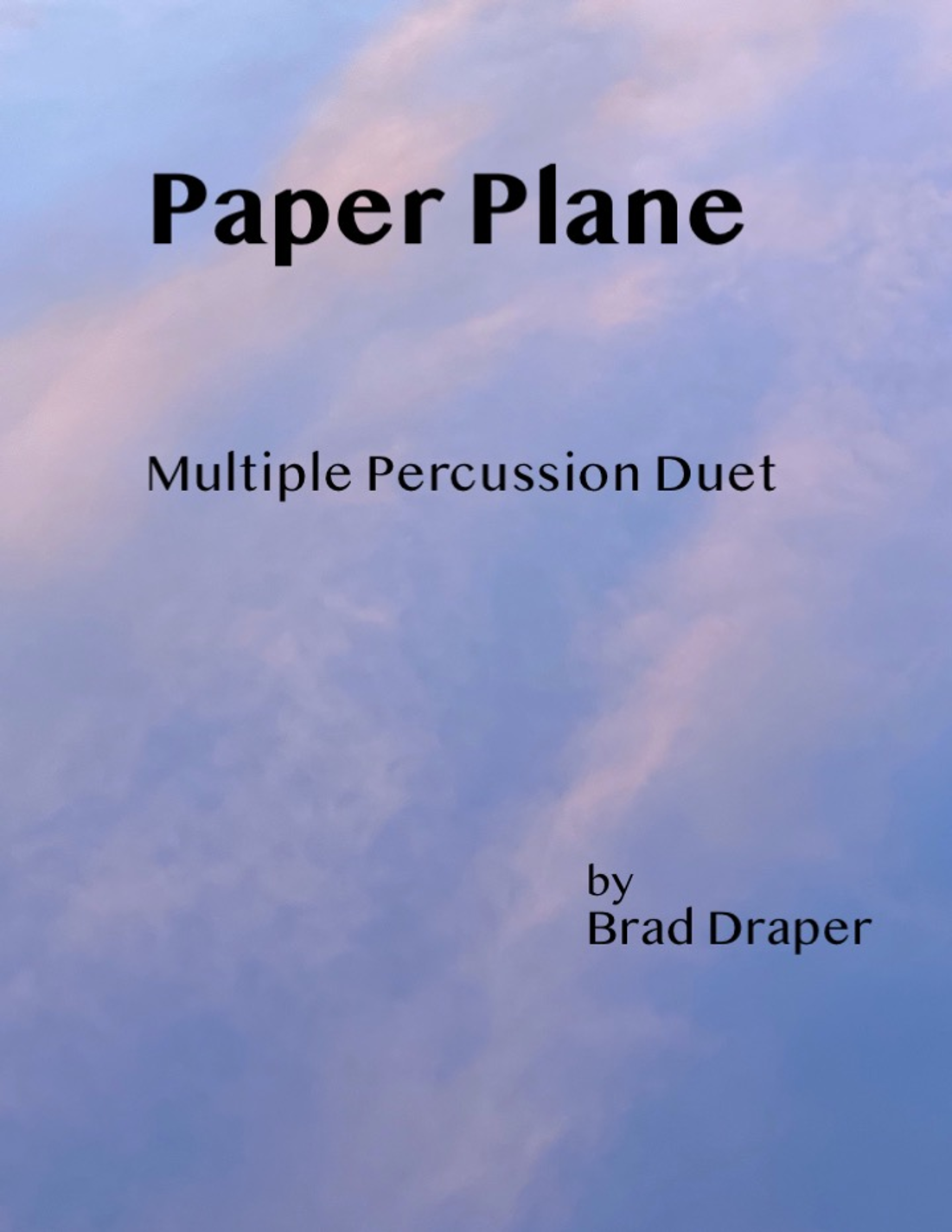 Paper Plane by Brad Draper Sheet Music for Percussion Duet at Sheet ...