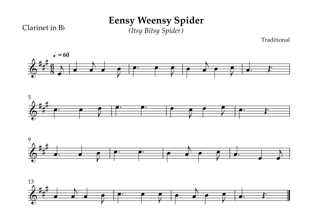 Eensy Weensy Spider (Itsy Bitsy Spider) (arr. Wesley S. SIlva) by ...