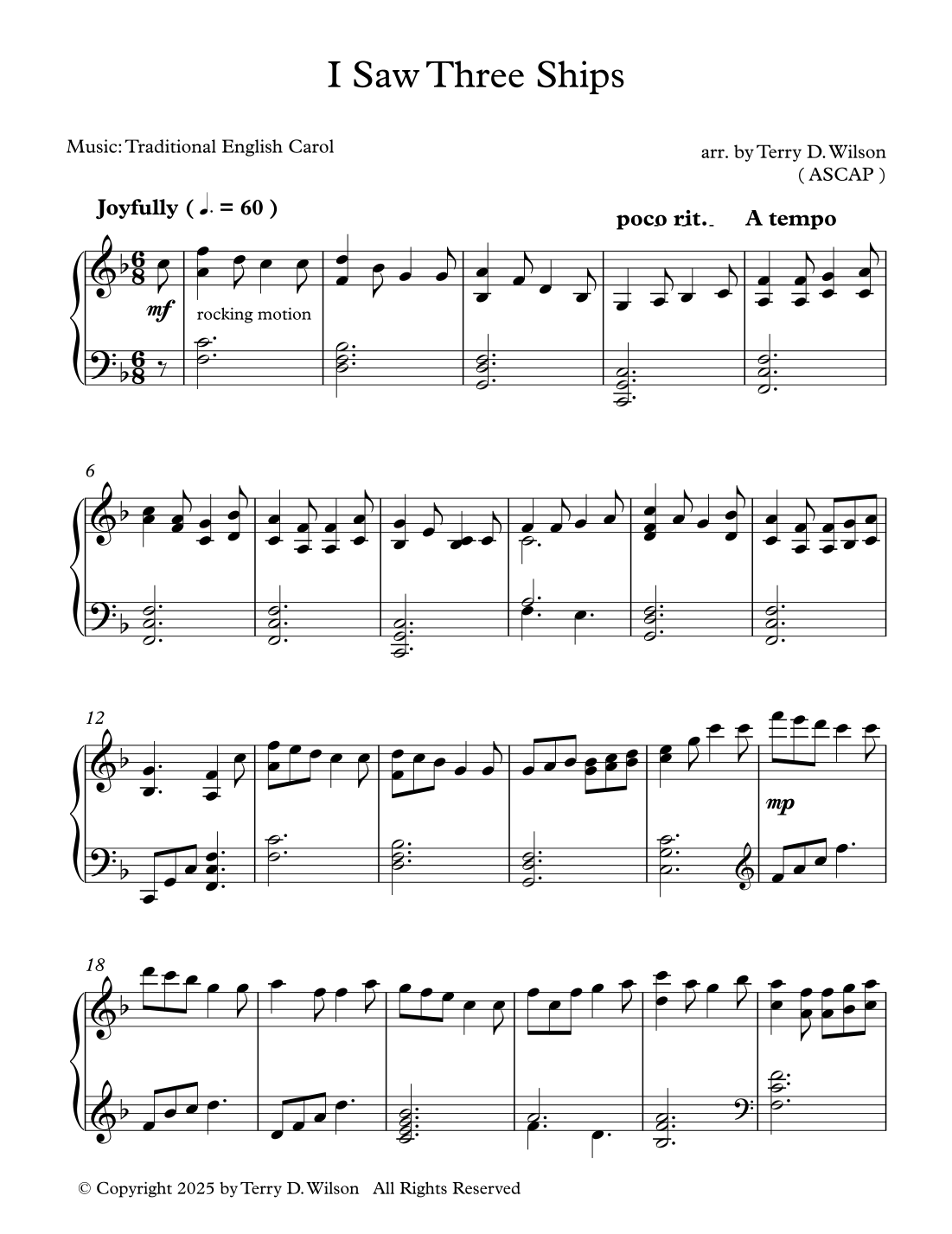 I Saw Three Ships (arr. Terry D. Wilson) by Traditional English Carol ...