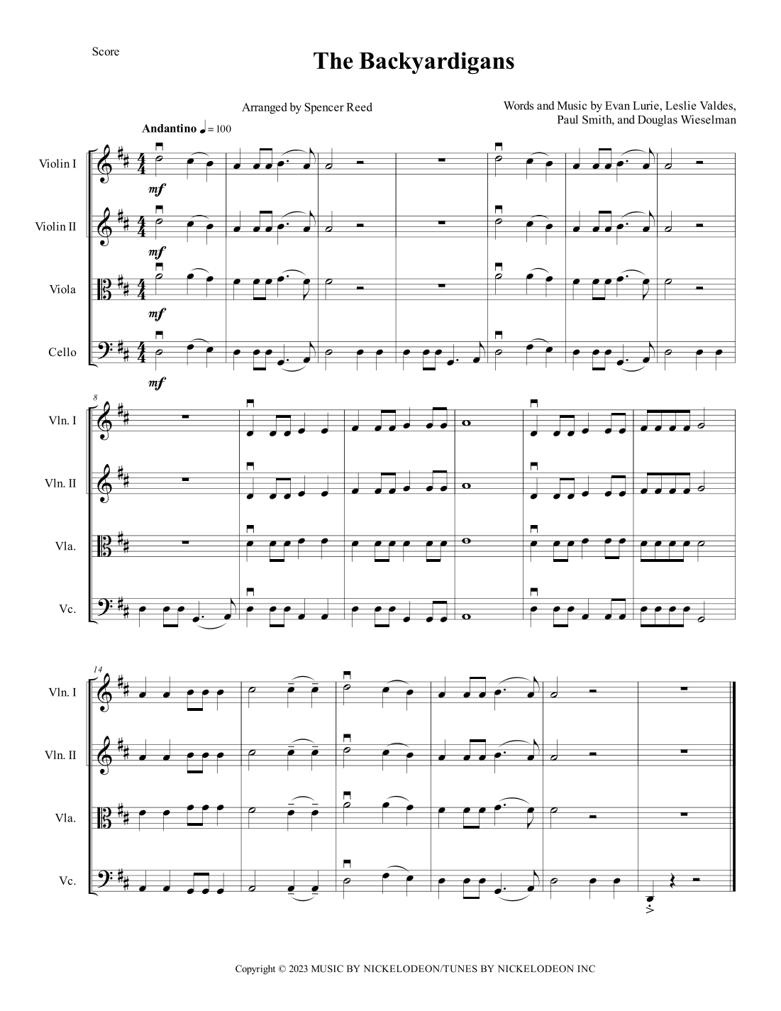Backyardigans, The (arr. Spencer Reed) by Douglas Wieselman Sheet Music ...